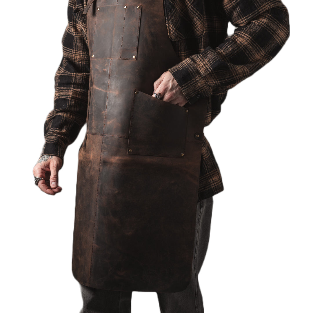 Leather Apron: Leather Full Apron for Cooking, Crafting, Gardening ...